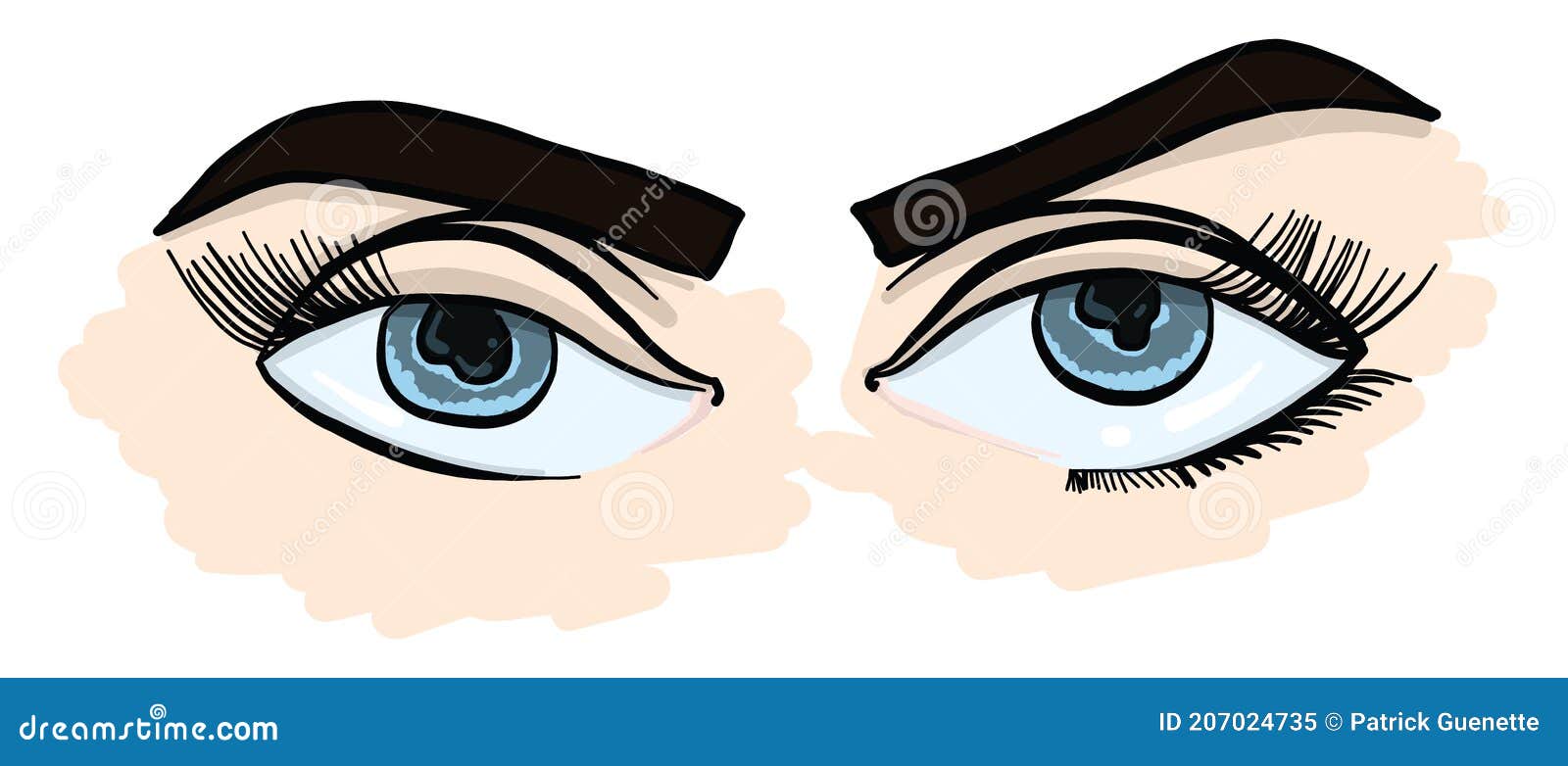 Girl with Blue Eyes , Illustration, Vector Stock Vector - Illustration ...