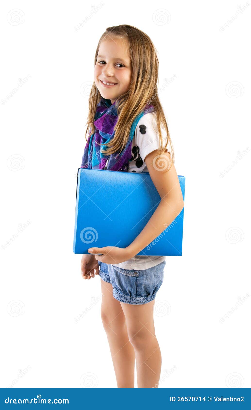 Girl with blue folder stock photo. Image of success, educate - 26570714
