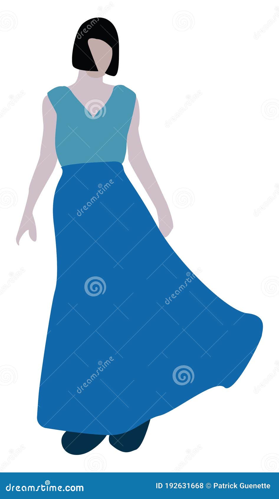 Girl in Blue, Illustration, Vector Stock Vector - Illustration of ...