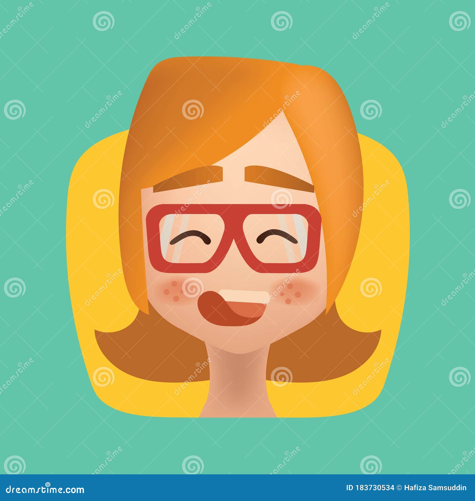 Girl Blushing. Vector Illustration Decorative Background Design Stock ...