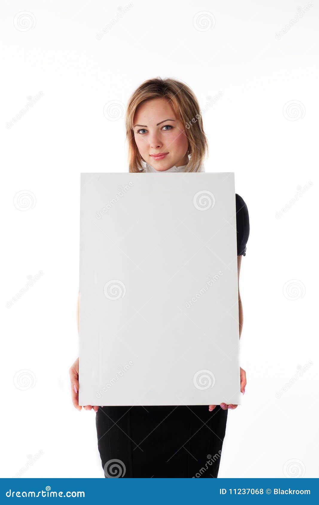 Girl with board stock photo. Image of advertising, display - 11237068