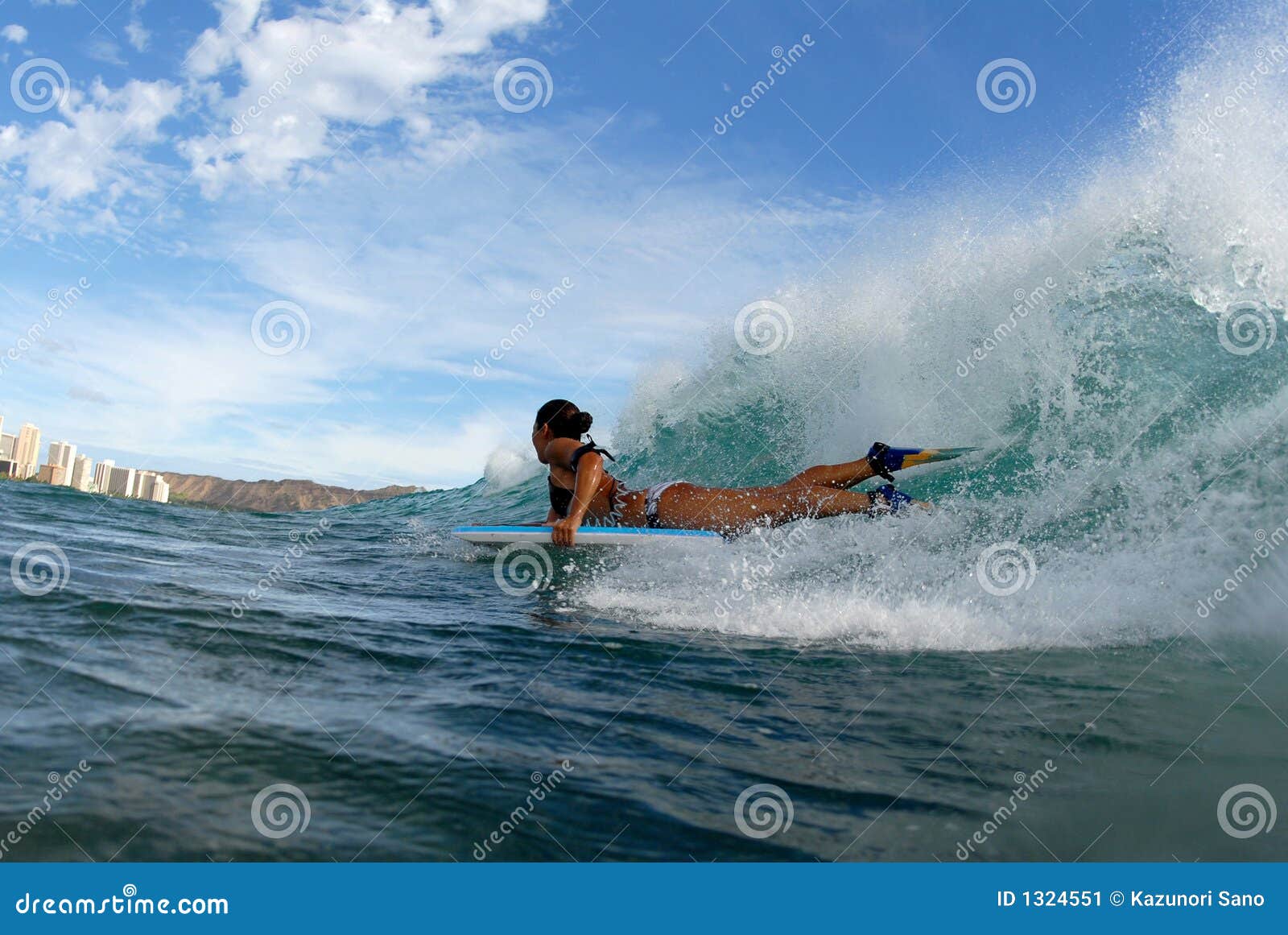 Girl Bodyboarder stock image. Image of water, teen, extreme - 1324551