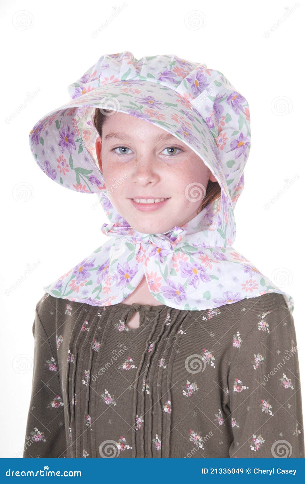 Girl in bonnet stock image. Image of child, prarie, girl - 21336049