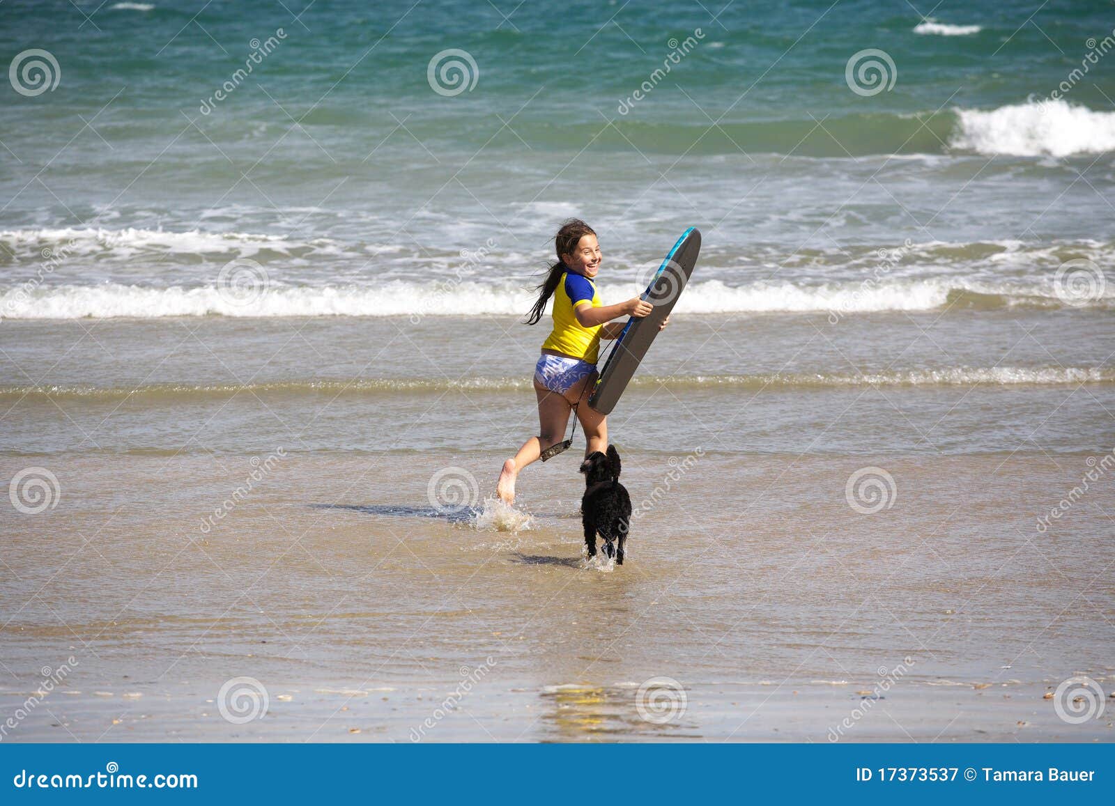 Girl with Boogie Board at Beach Stock Image - Image of summer ...