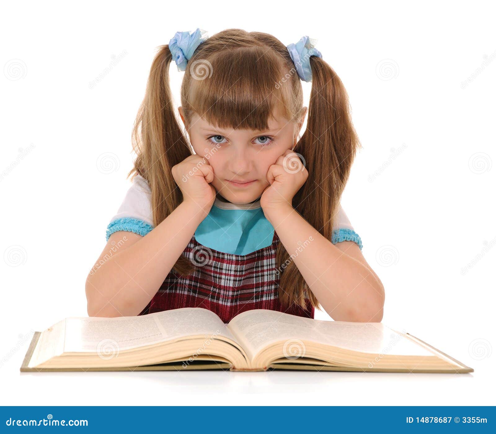 Girl with book stock image. Image of cute, eyes, interested - 14878687