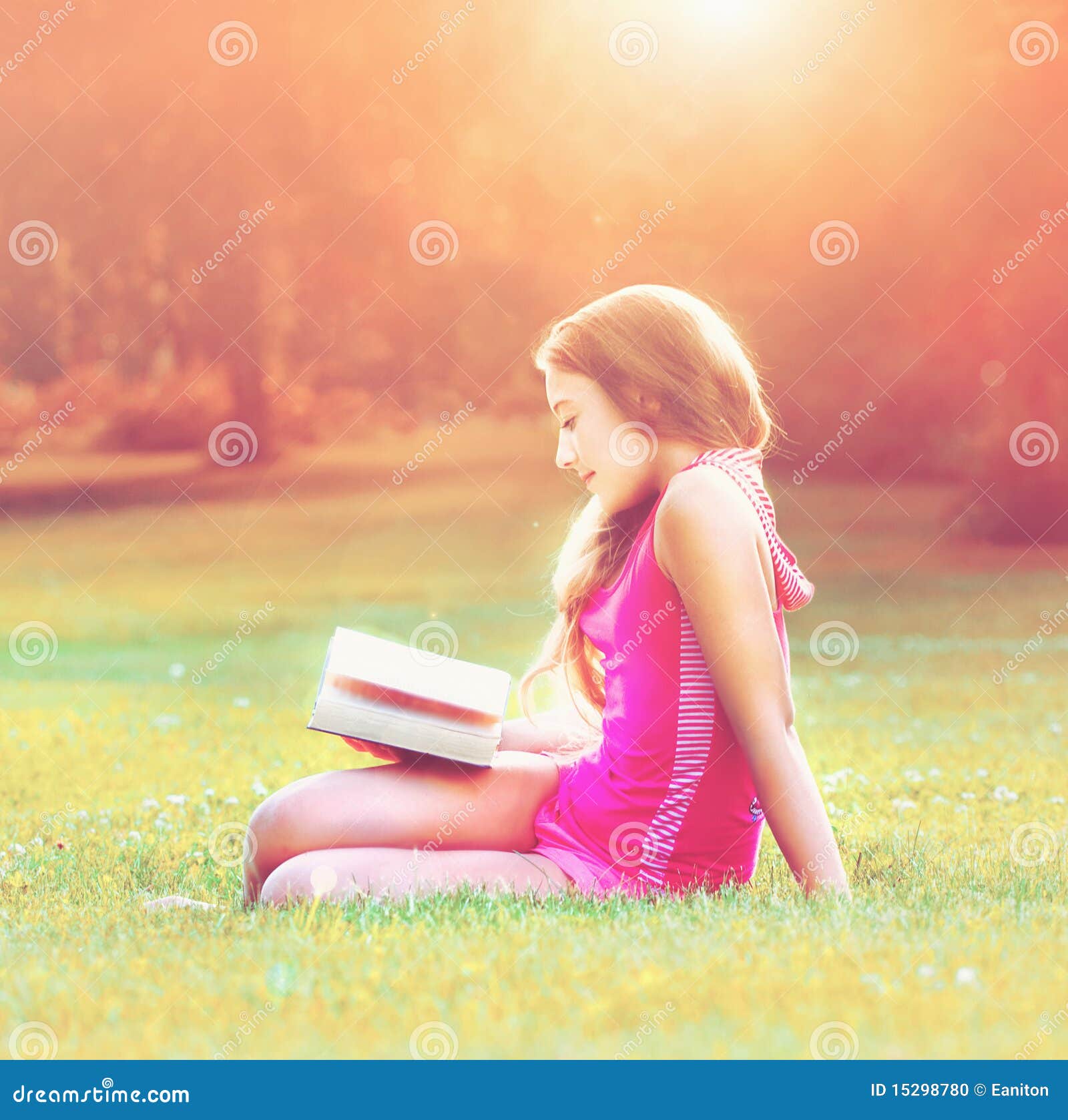 Girl with book stock photo. Image of female, light, teenage - 15298780
