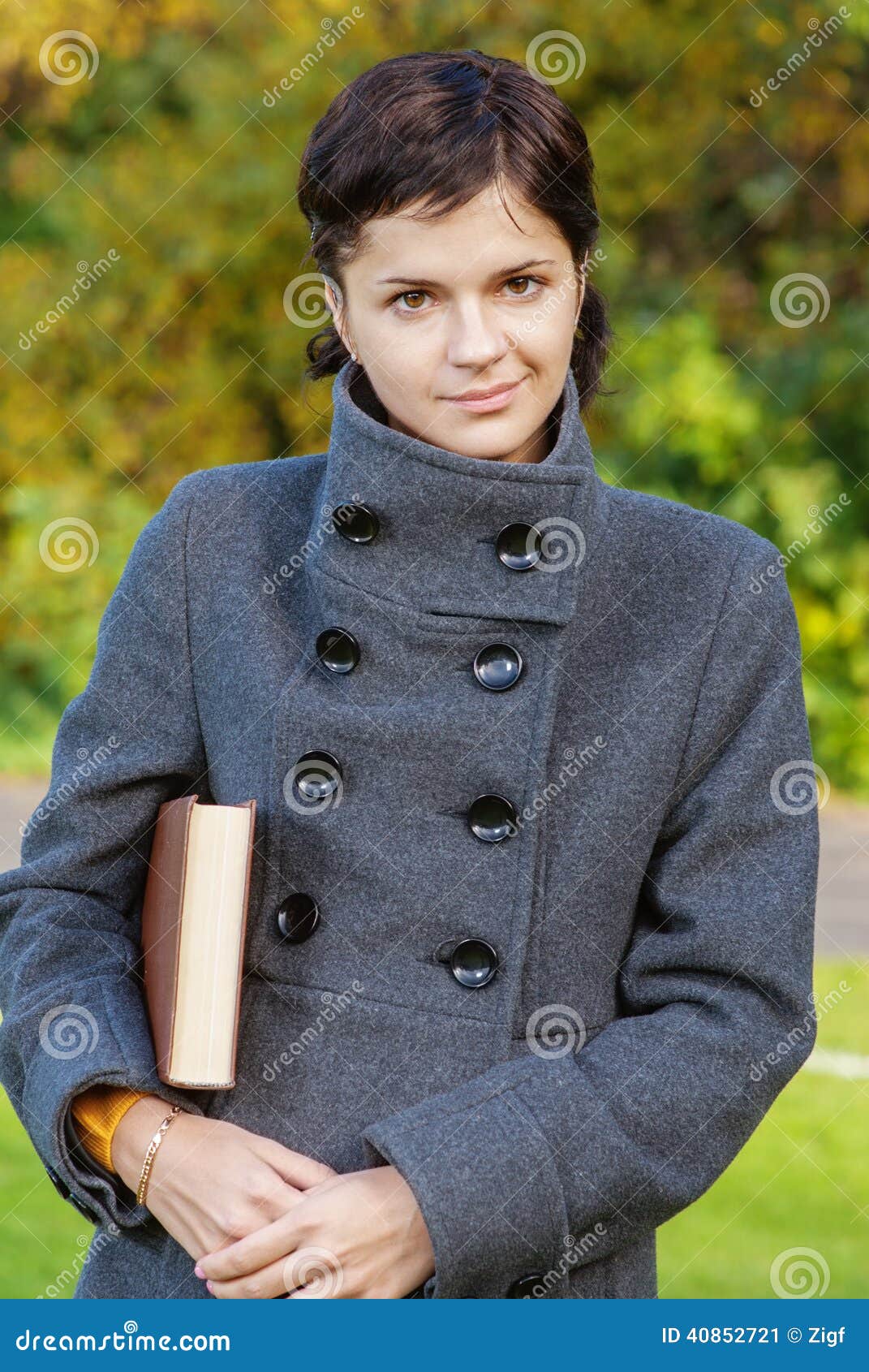 Girl with book stock image. Image of outdoors, literature - 40852721