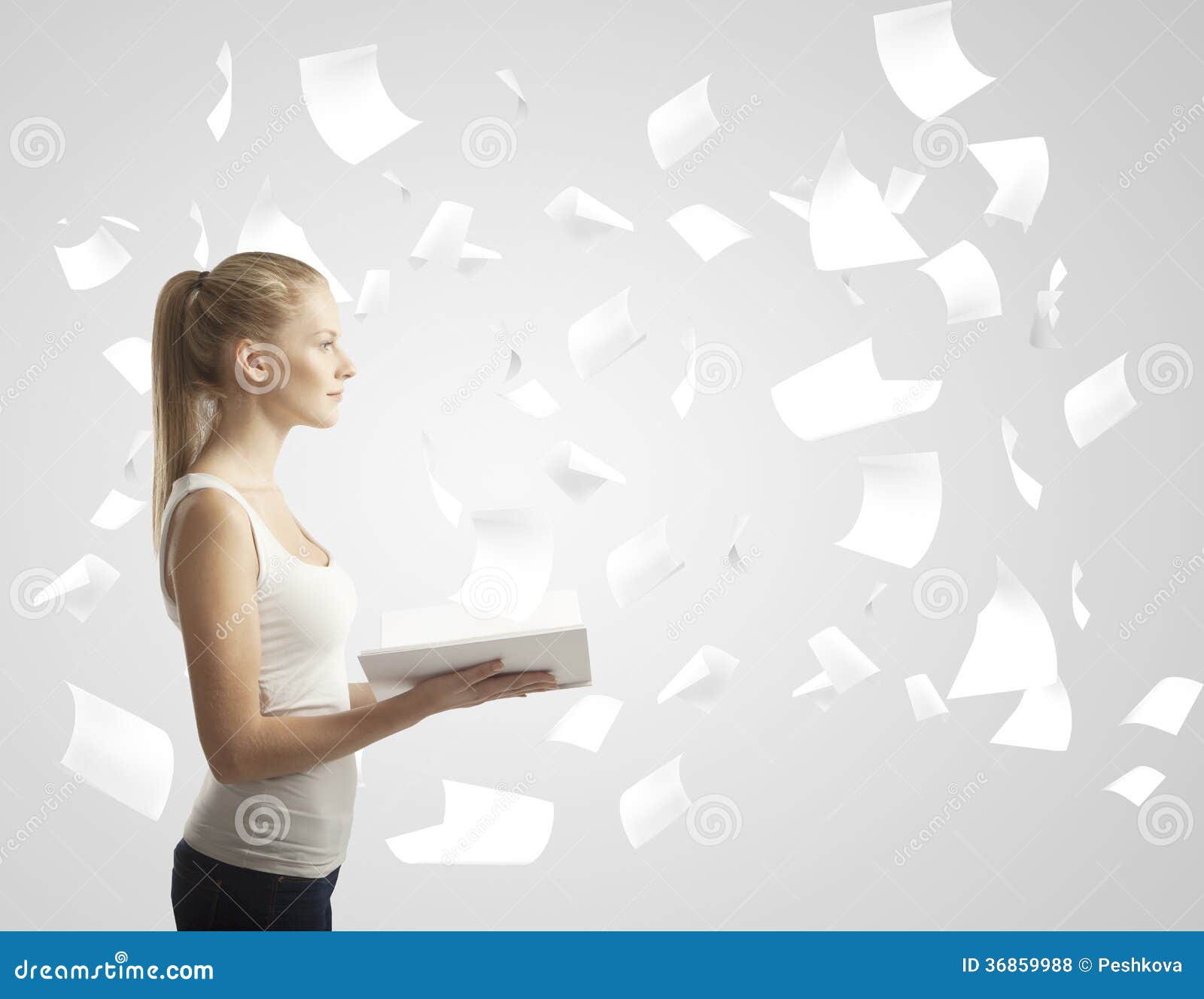 Girl with book stock photo. Image of paper, education - 36859988