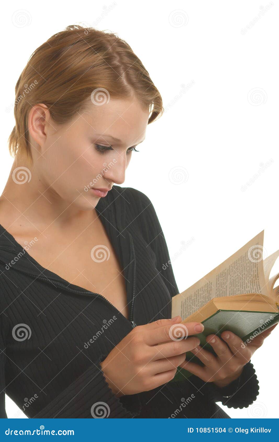 Girl with a Book in Her Hands Stock Photo - Image of white, list: 10851504