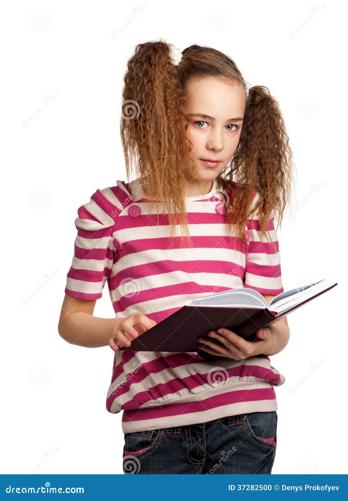 Girl with book stock photo. Image of child, little, homework - 37282500