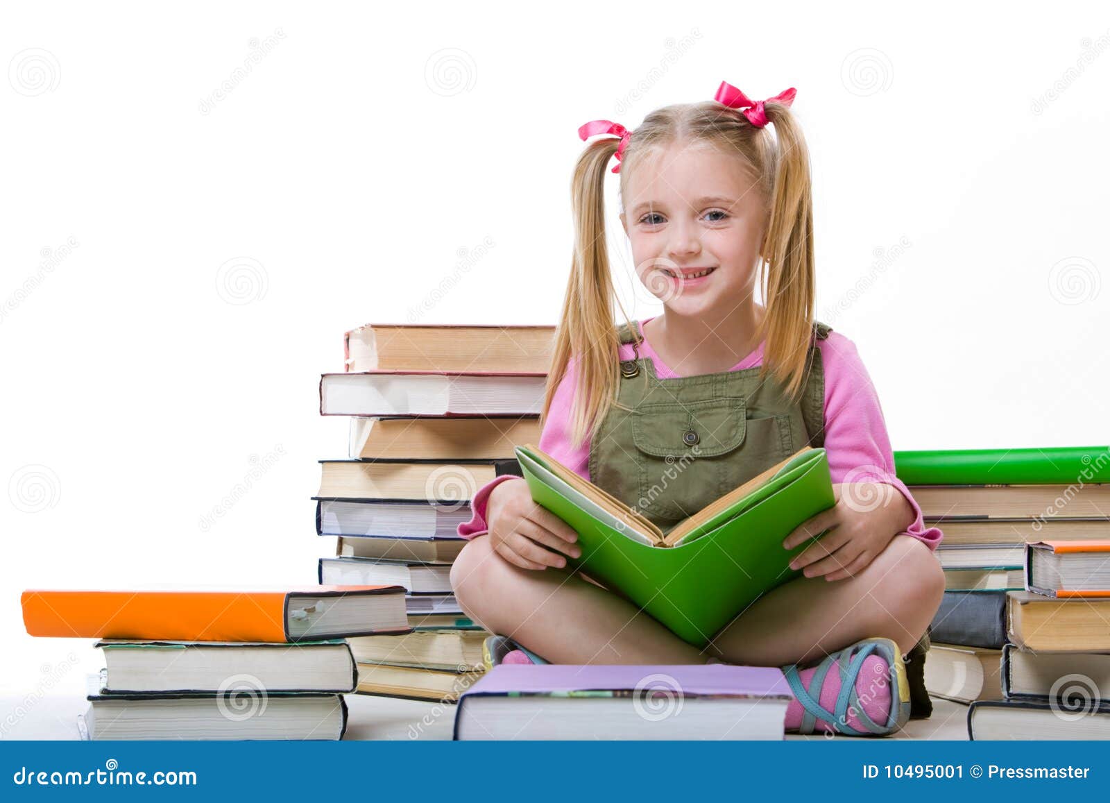 Girl with books stock image. Image of literature, back - 10495001