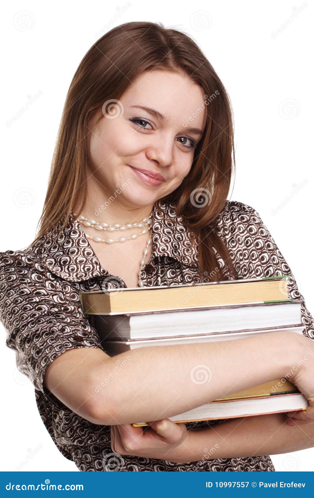 Girl with books stock image. Image of cute, happy, learn - 10997557
