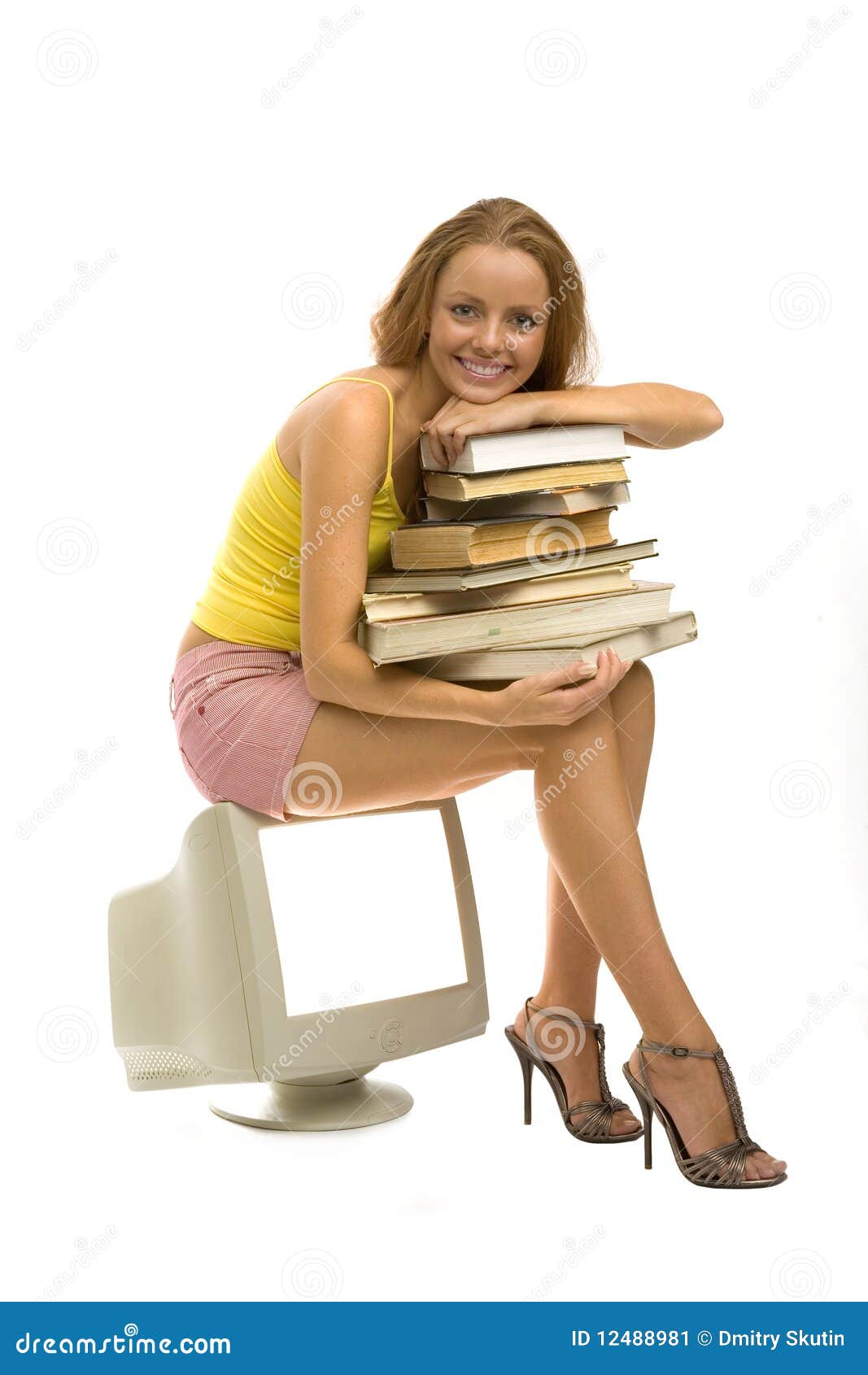 Girl with books stock image. Image of archives, document - 12488981