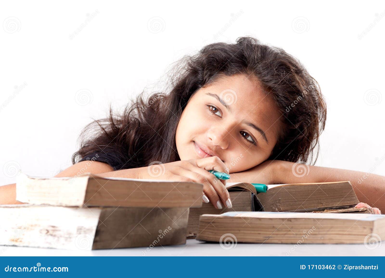 Girl with books stock photo. Image of student, learn - 17103462