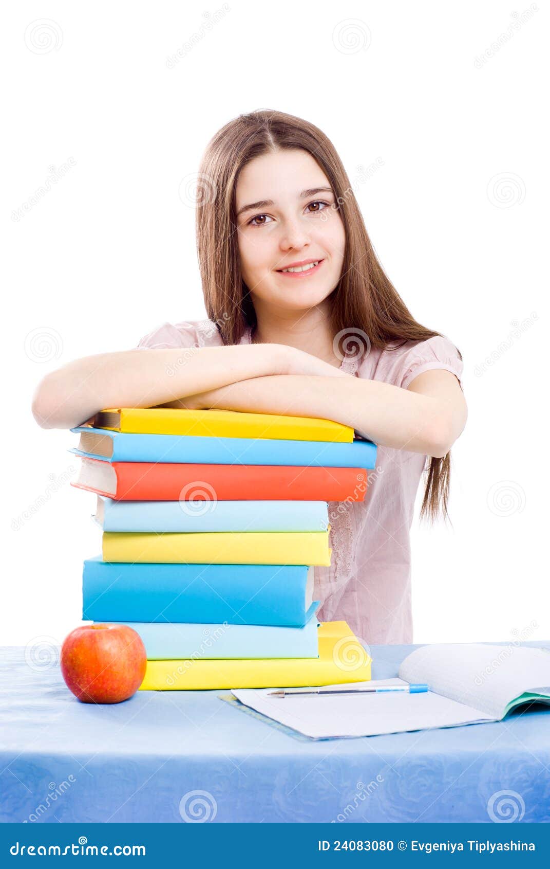 The girl with books stock photo. Image of cute, learning - 24083080