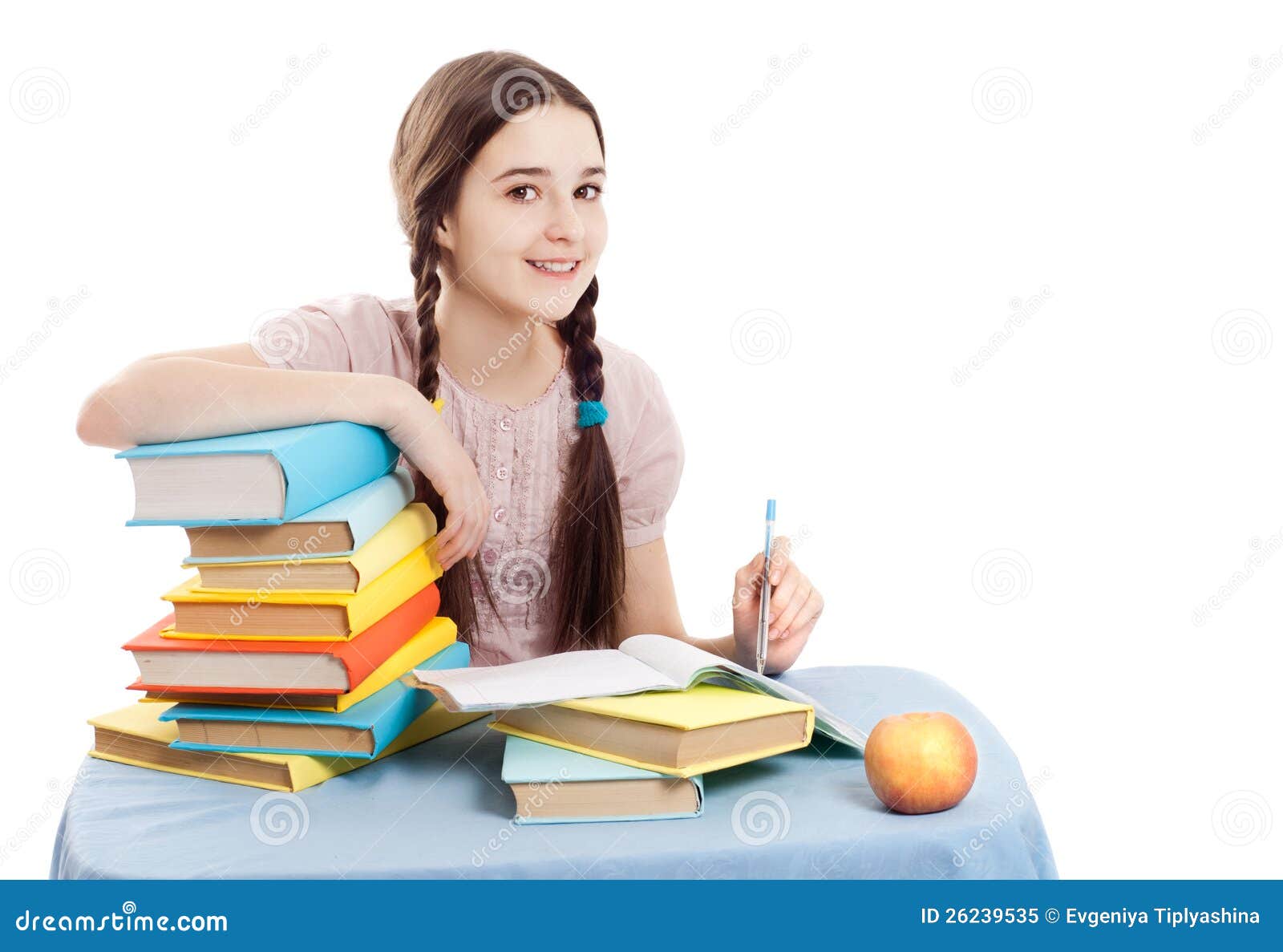 The girl with books stock image. Image of people, hardcover - 26239535