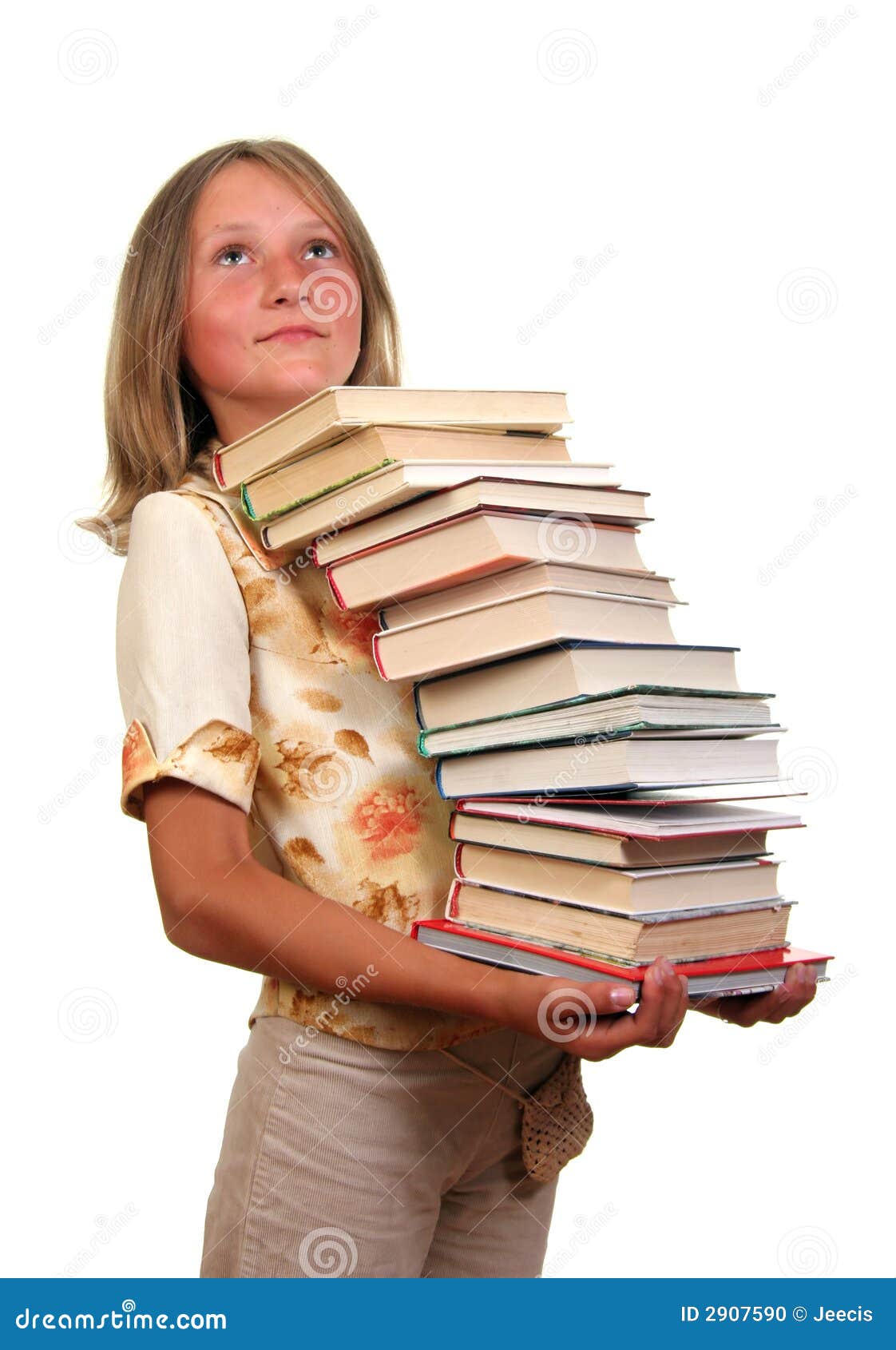 Girl with books stock photo. Image of blond, isolated - 2907590