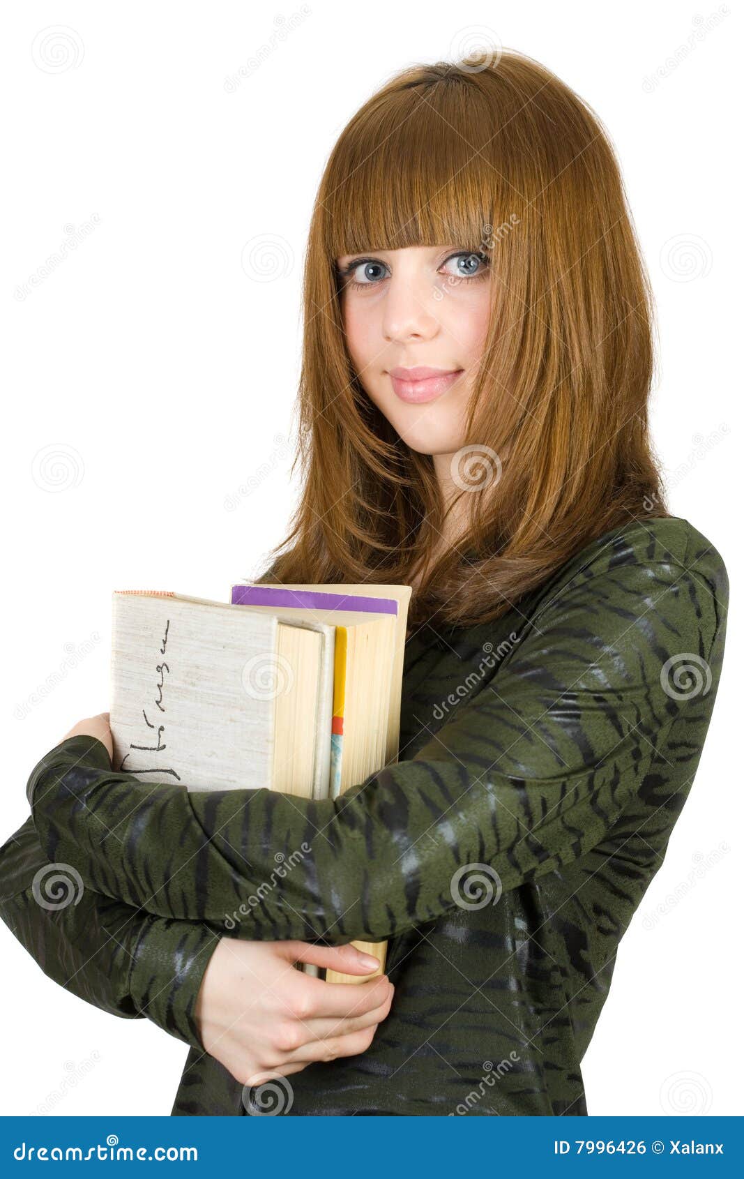 Girl with books stock photo. Image of learn, books, isolated - 7996426
