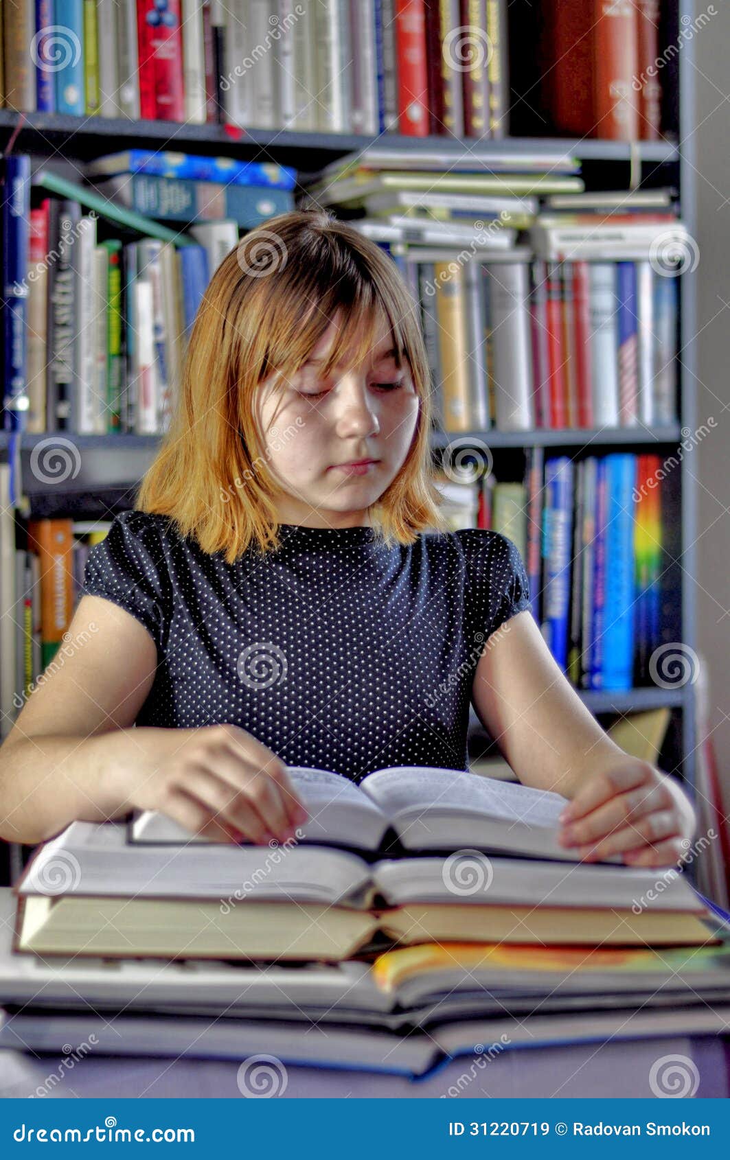 Girl and books stock image. Image of child, books, girl - 31220719