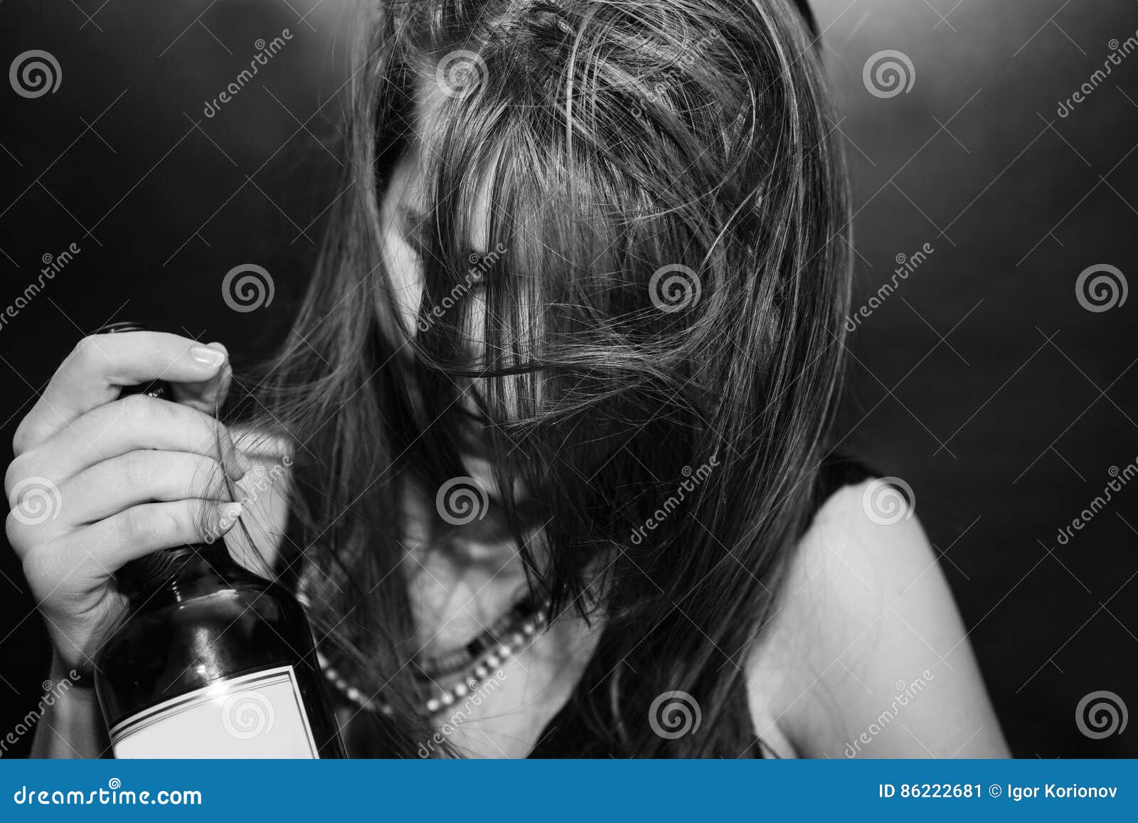 Girl with Bottle of Alcohol Stock Image - Image of alcohol, beautiful ...