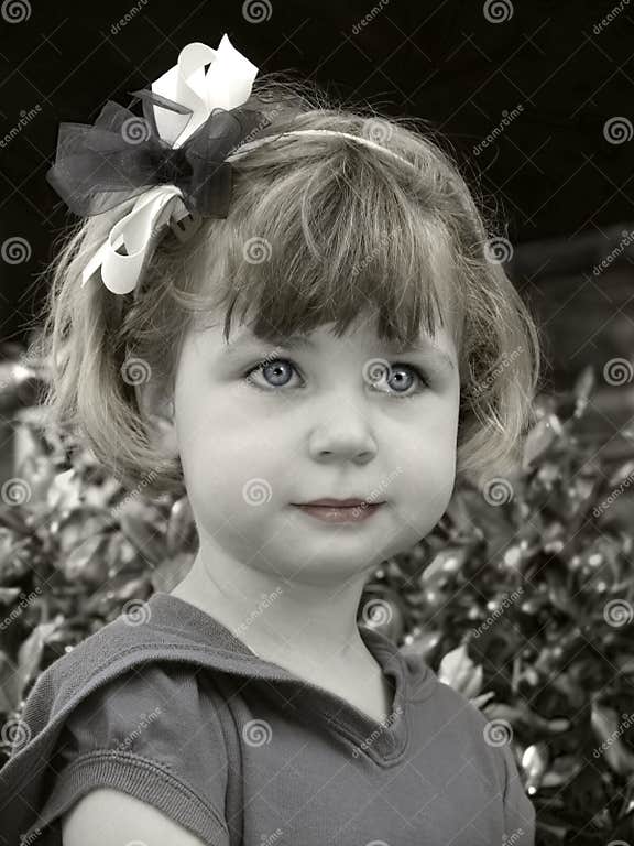 Girl with a bow stock photo. Image of face, retro, pretty - 3739282