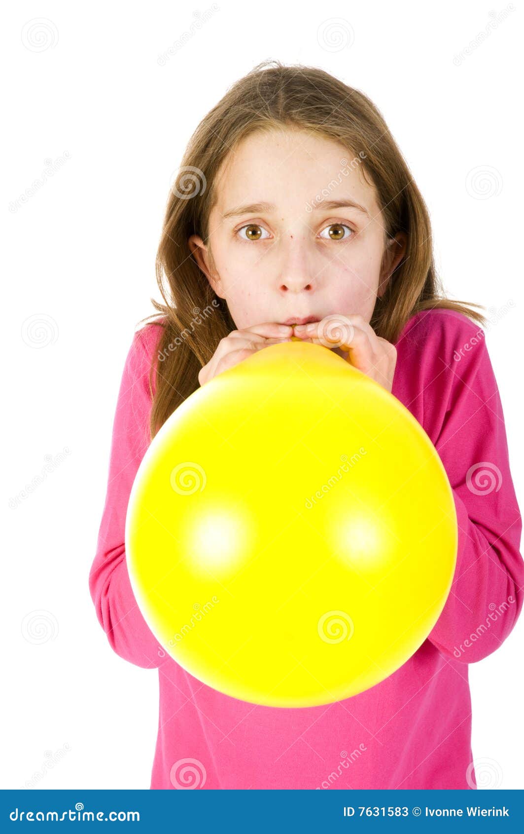 Girl bowing balloon stock image. Image of studio, party - 7631583