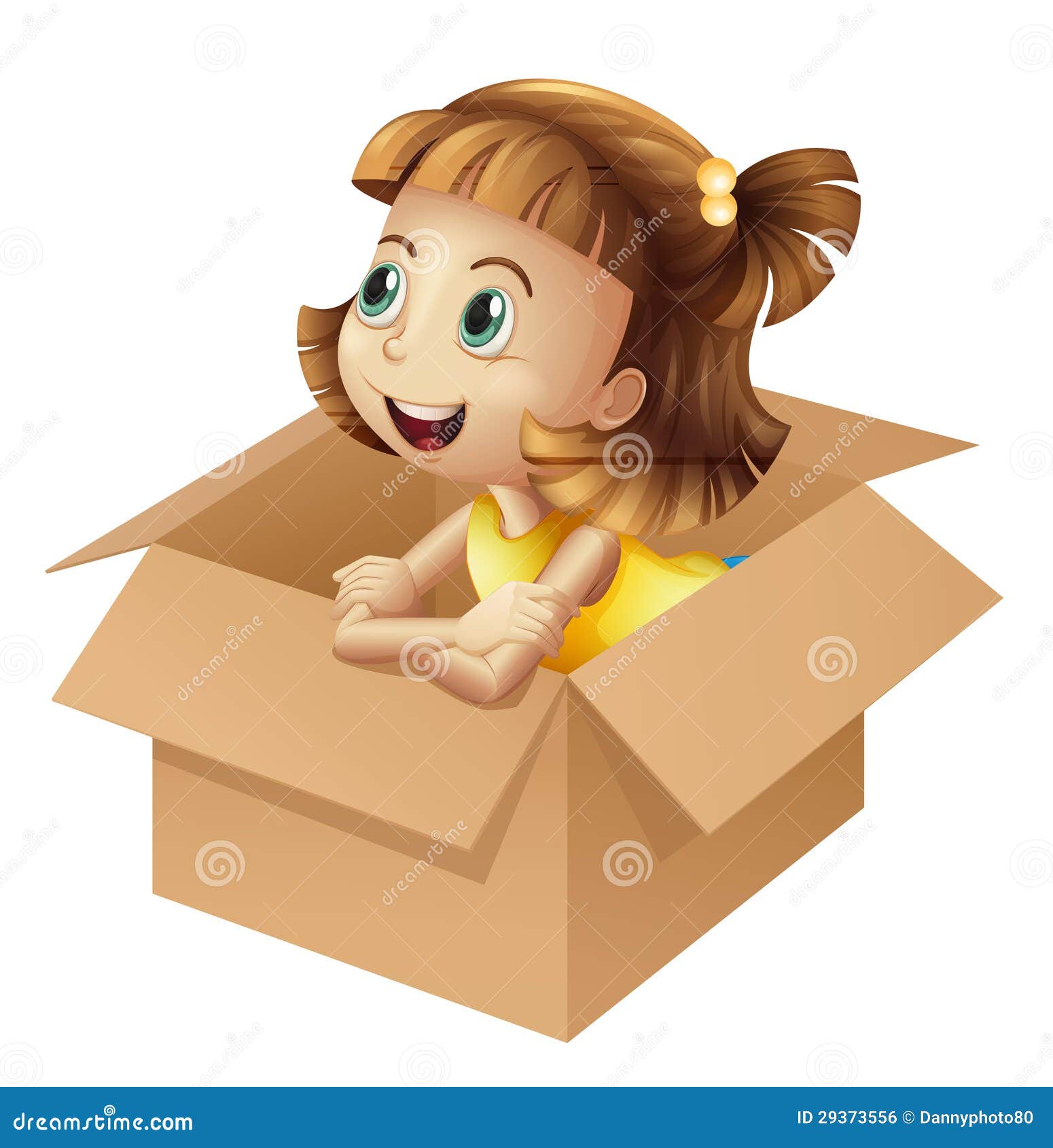 A girl in a box stock illustration. Illustration of kids - 29373556