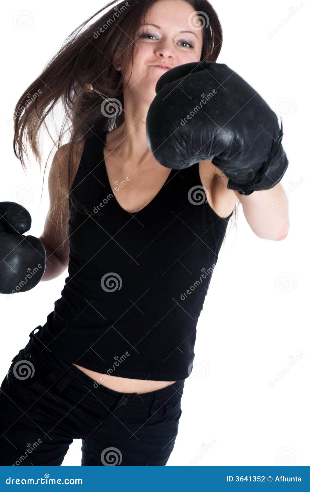 Girl Boxer In Boxing Ring Stock Image | CartoonDealer.com #25392733