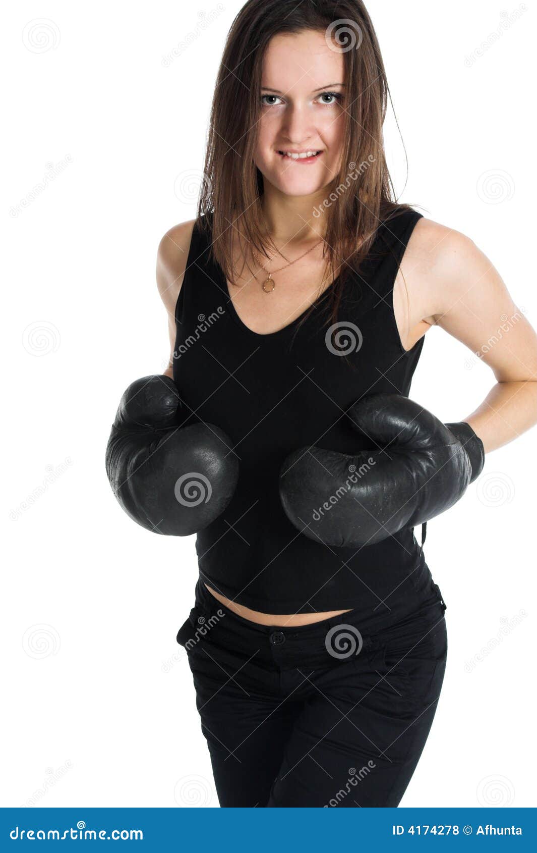Girl Boxer In Boxing Ring Stock Image | CartoonDealer.com #25392733