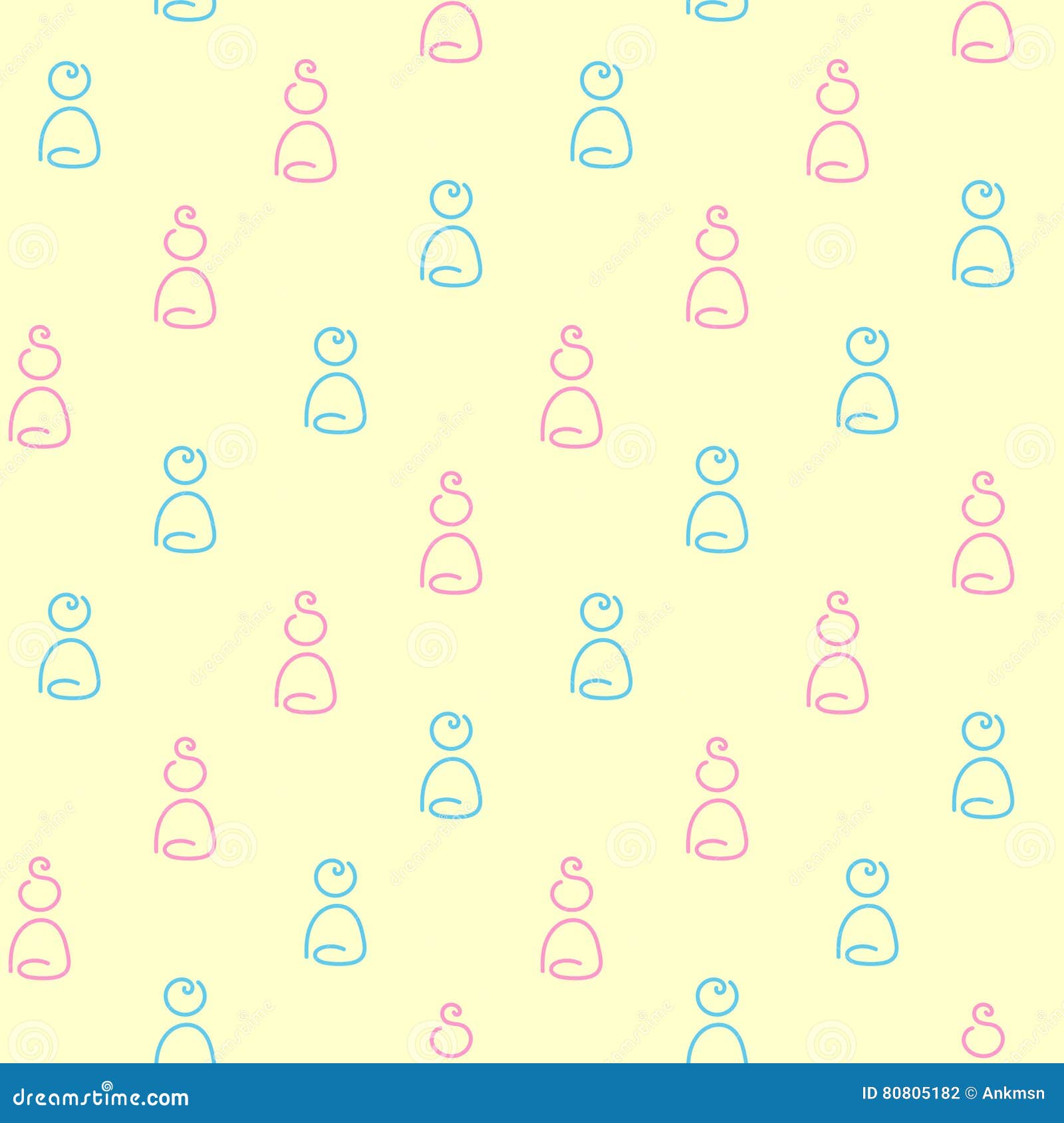 Girl and Boy Baby Seamless Pattern Stock Vector - Illustration of ...