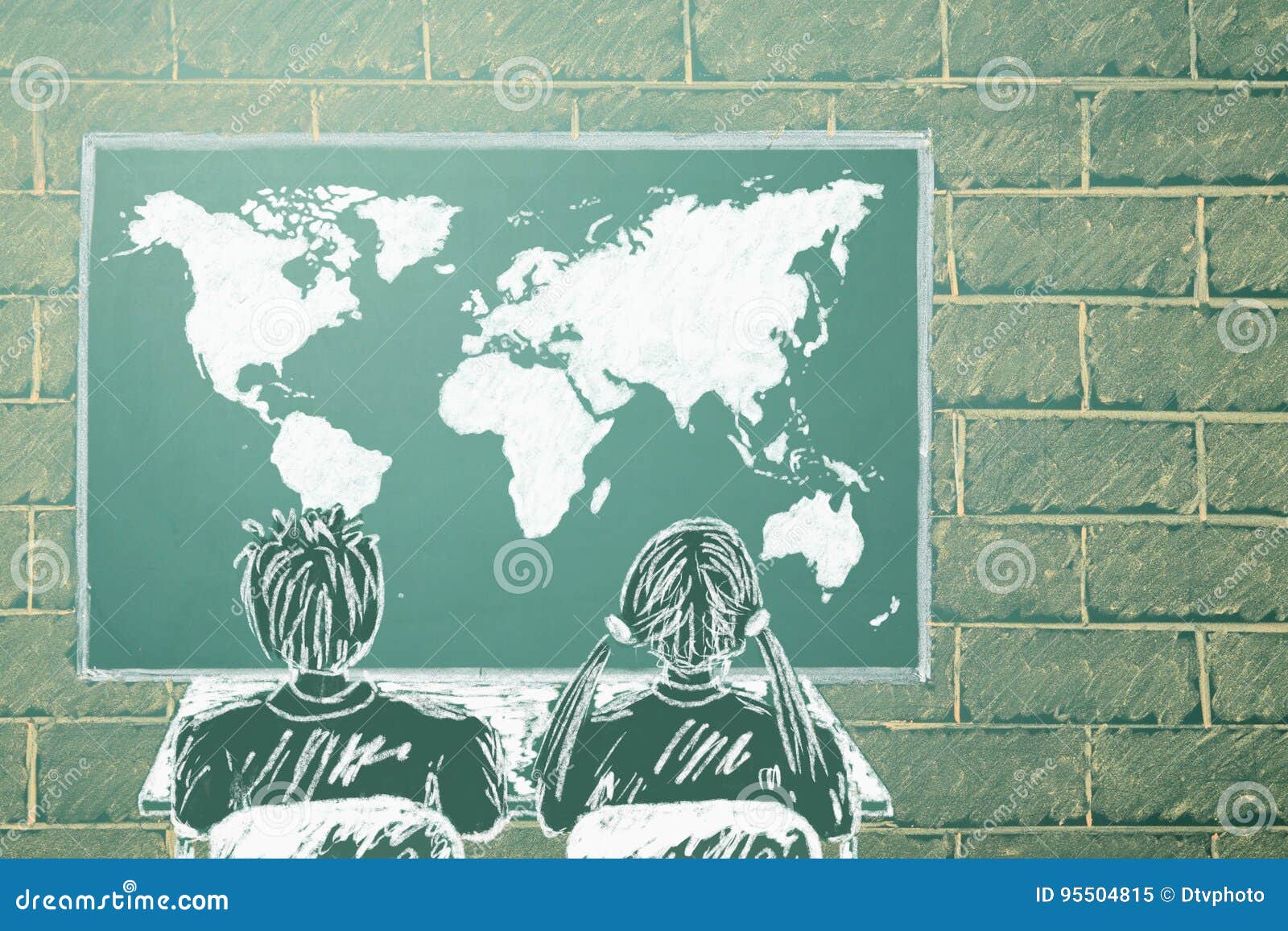 Girl and boy stock illustration. Illustration of childhood - 95504815