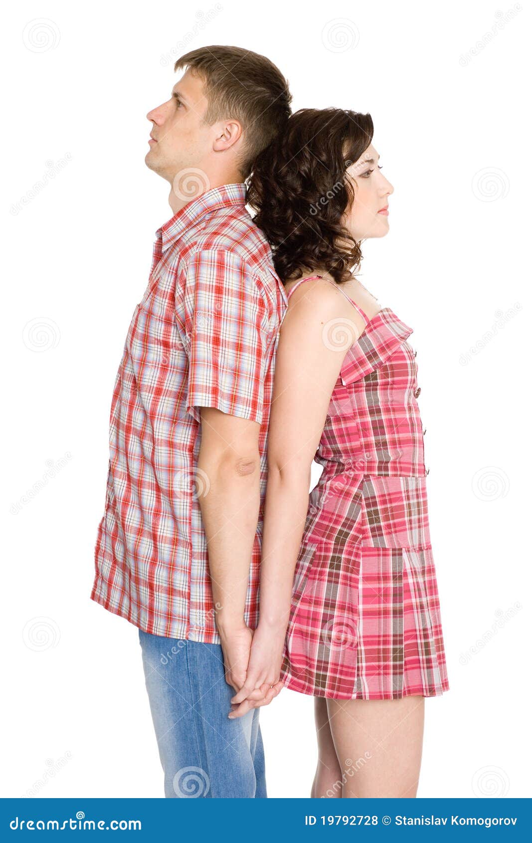 Girl and Boy Standing Back To Back. Stock Photo - Image of love, male ...