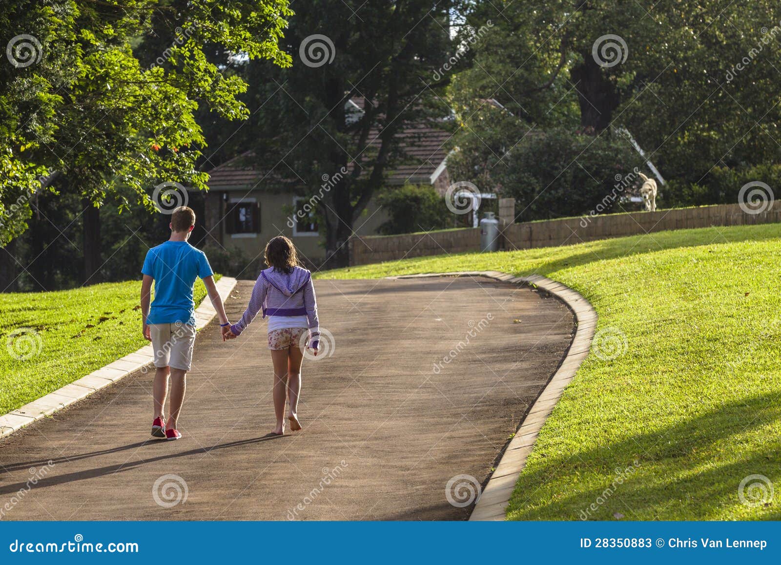 Girl Boy Walk Home stock image. Image of kids, sister - 28350883