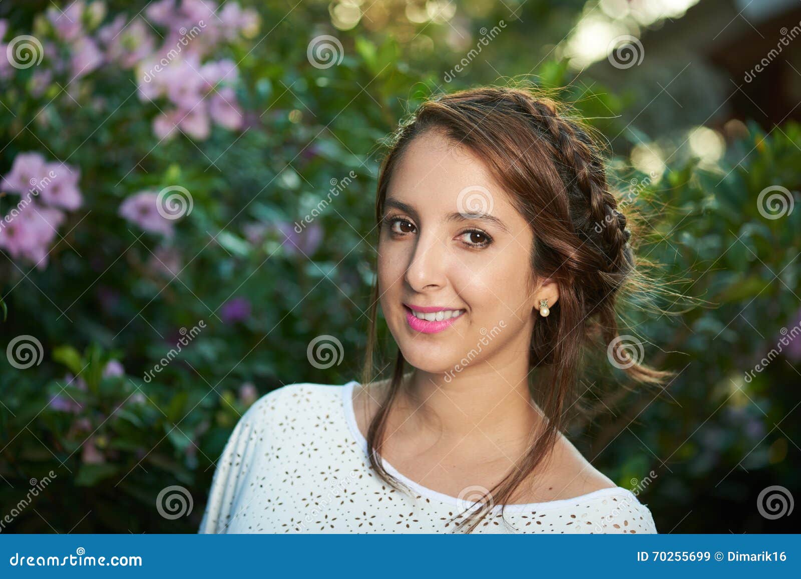 Girl with braid outdoor stock image. Image of braid, summer - 70255699