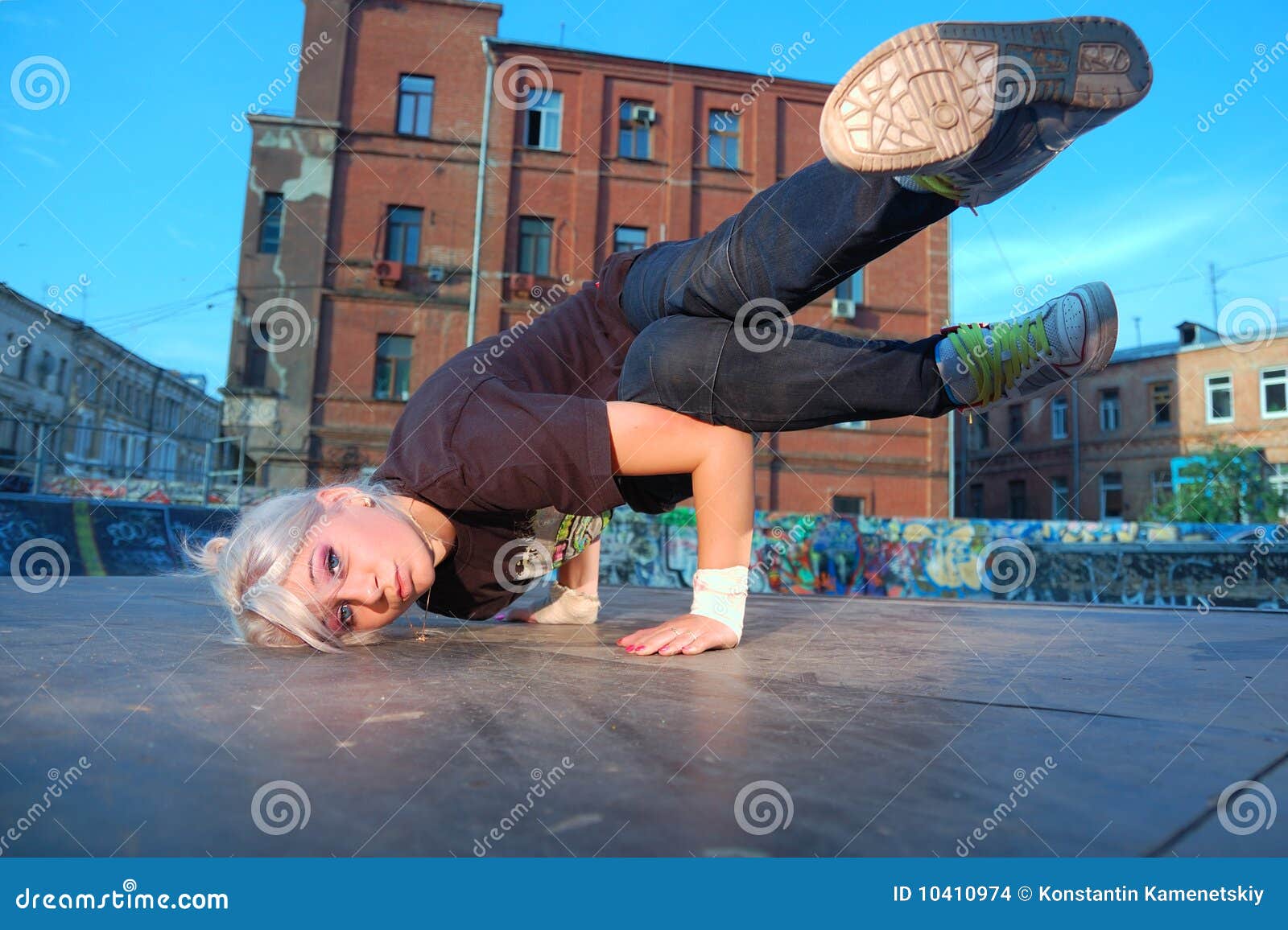 Girl break-dancer stock photo. Image of jumping, life - 10410974