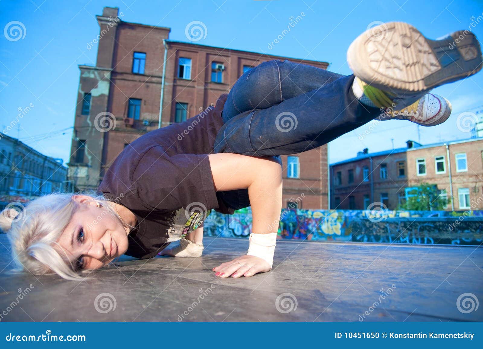 Girl break-dancer stock photo. Image of funky, exercising - 10451650