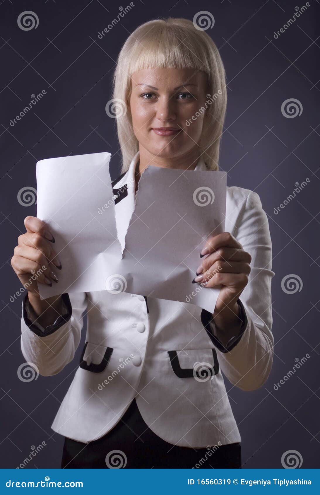 The Girl Breaks Off a Sheet of Paper Stock Image - Image of ...
