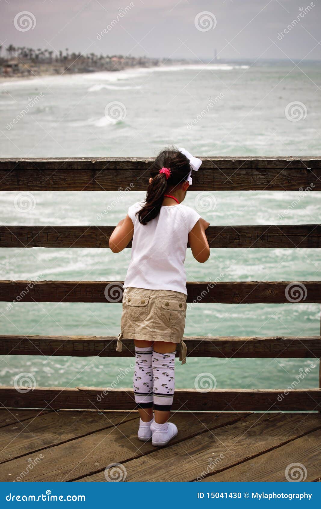 Girl on bridge stock photo. Image of skirt, waves, water - 15041430