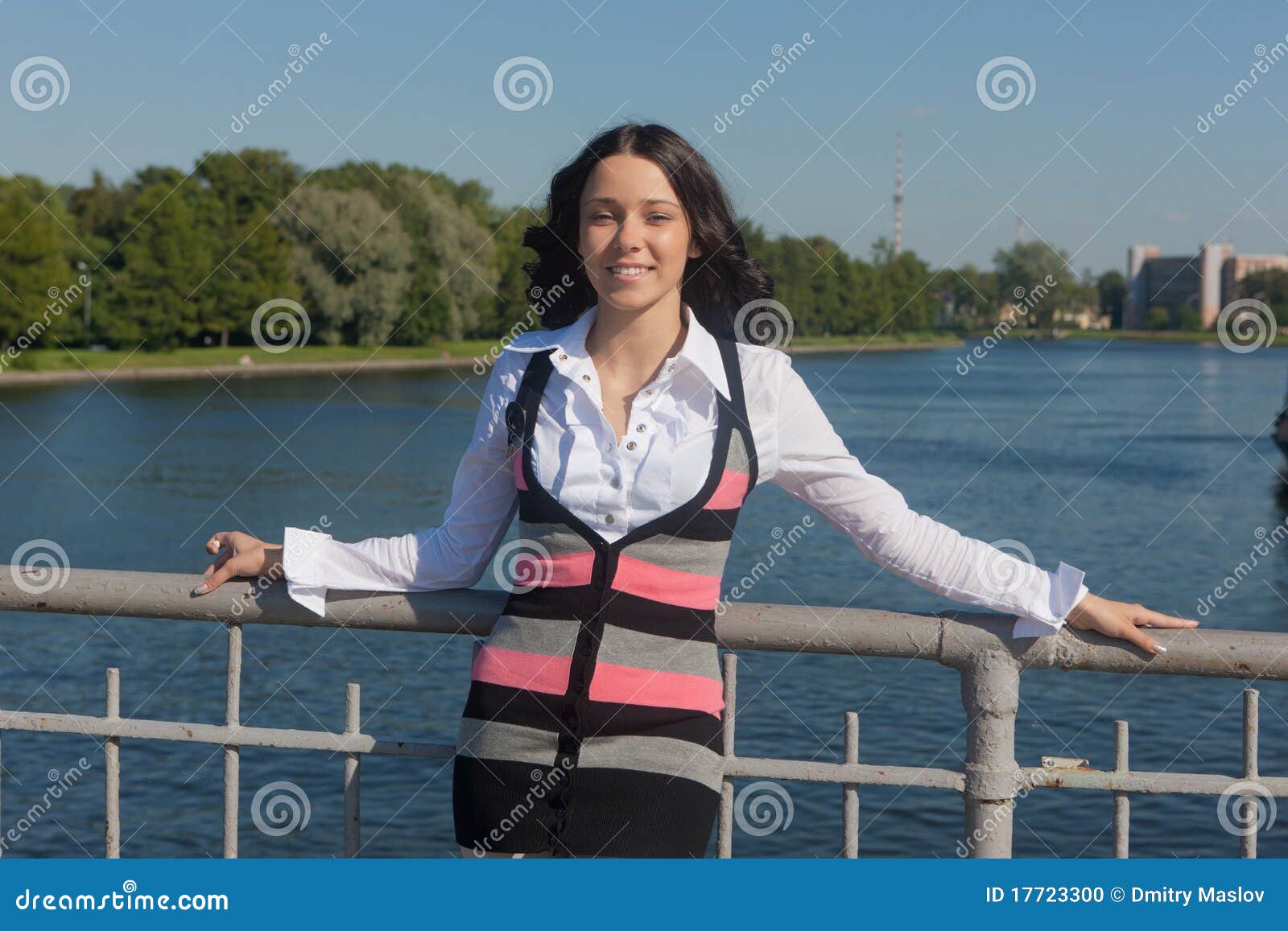 The girl on the bridge stock photo. Image of youth, caucasian - 17723300