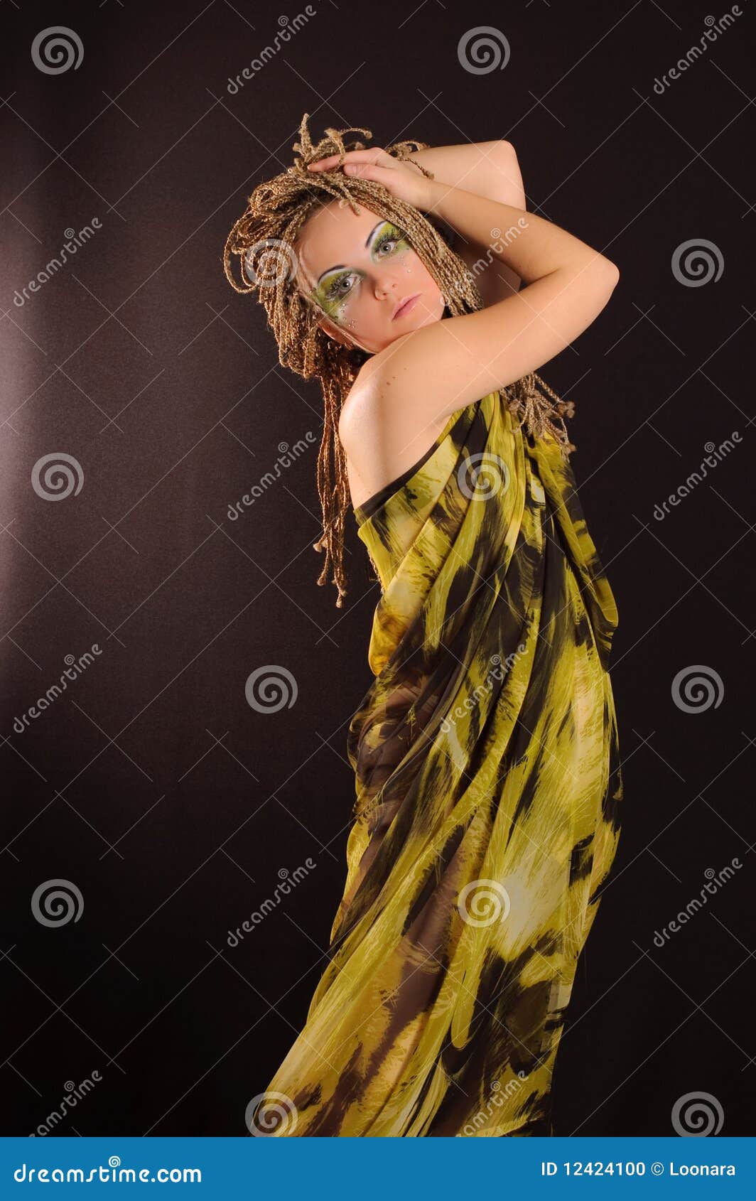 Girl with Bright Exotic Makeup Stock Photo - Image of exoticism ...