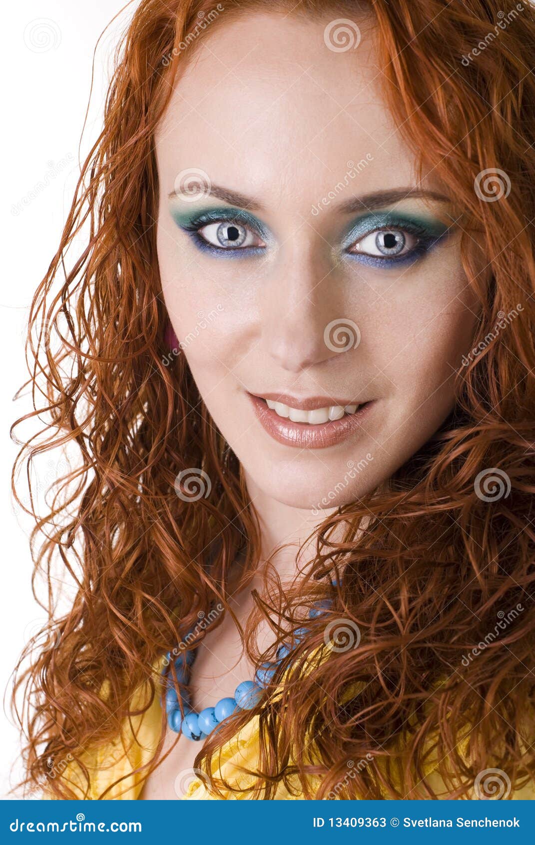 Girl with bright make-up. stock image. Image of bright - 13409363