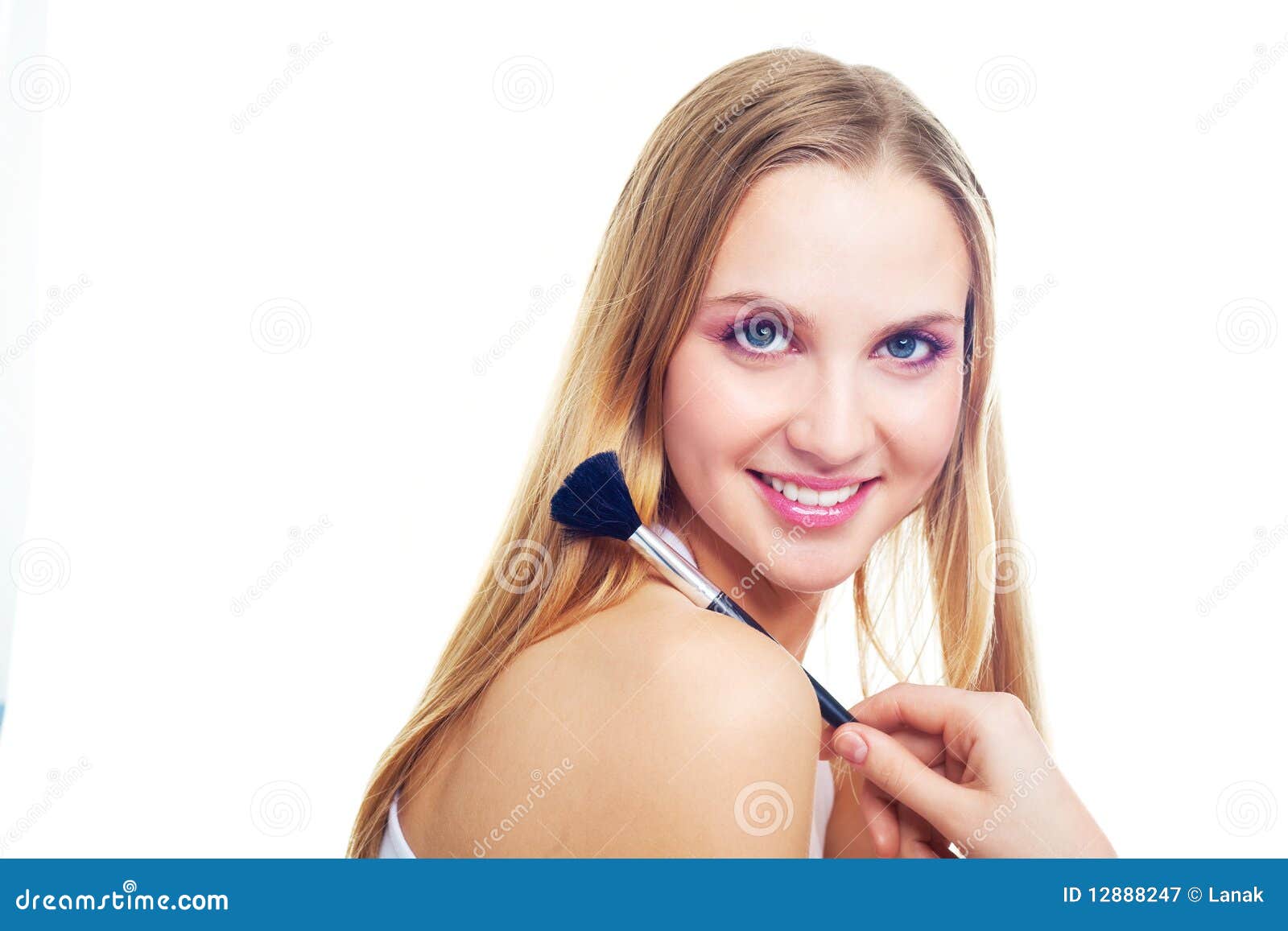 Girl with a brush stock image. Image of joyful, hair - 12888247