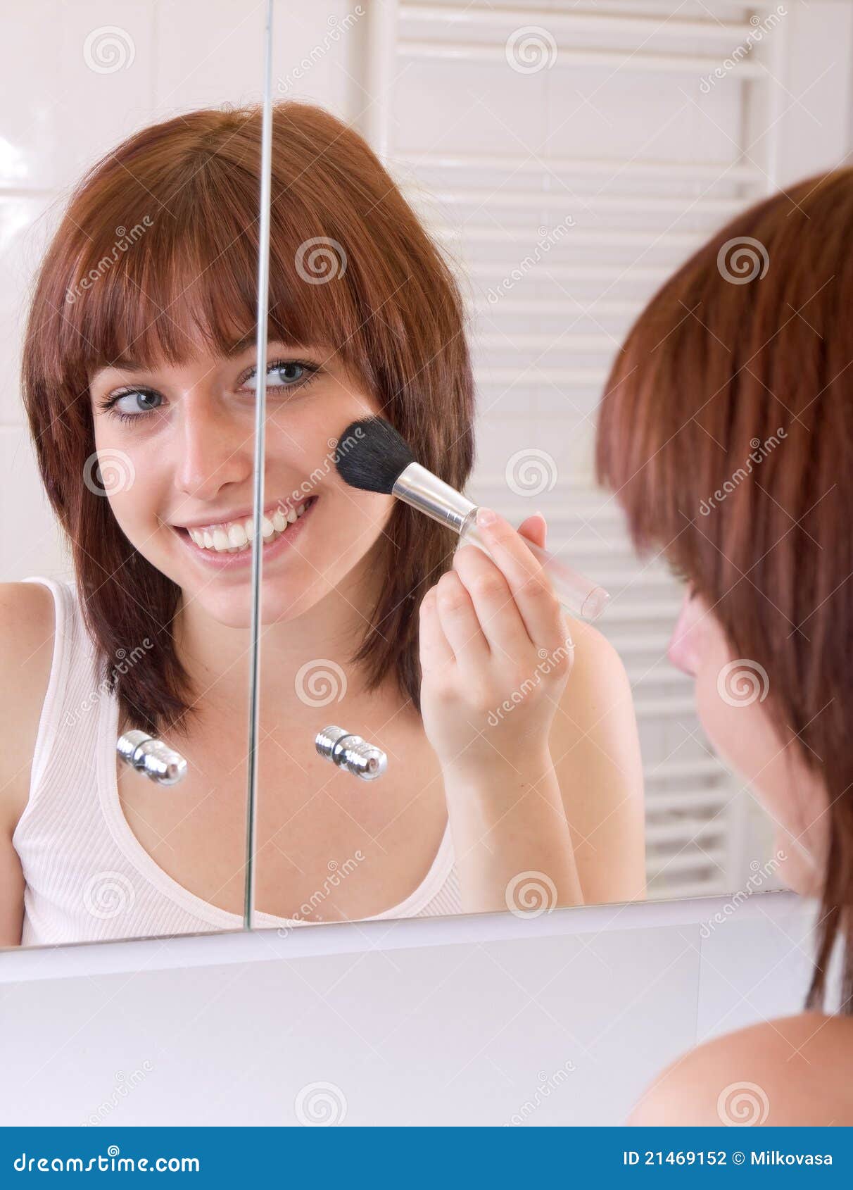 Girl with brush stock photo. Image of lifestyle, mascara - 21469152