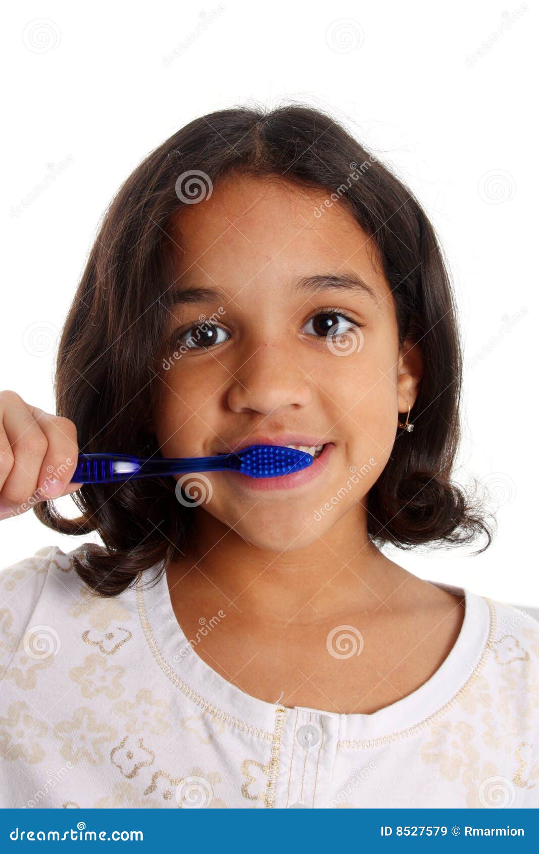 Girl Brushing Teeth stock image. Image of smiling, headshot - 8527579