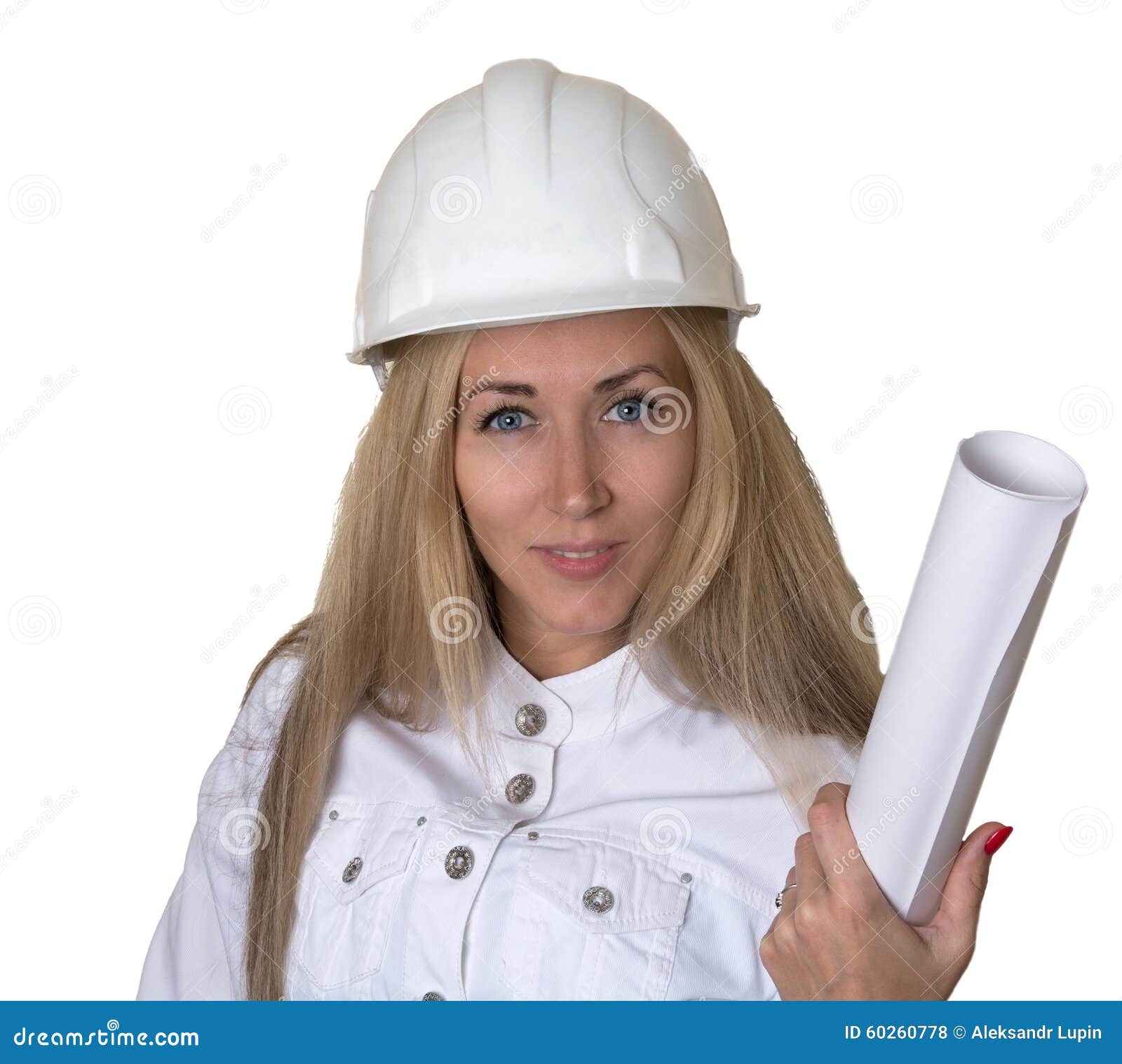 Girl Builder of the Project Stock Photo - Image of offer, designer ...