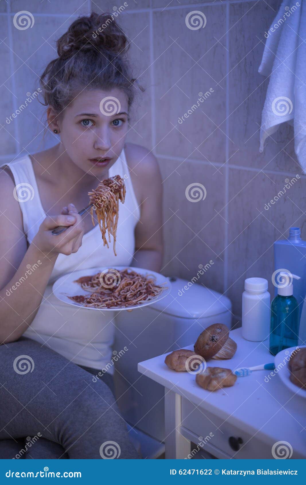 Girl and bulimia stock photo. Image of anemia, bathroom - 62471622