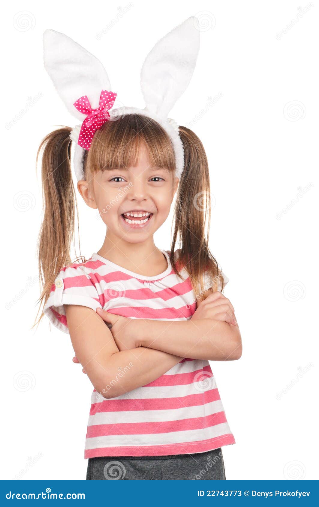 Girl with bunny ears stock image. Image of isolated, childhood - 22743773