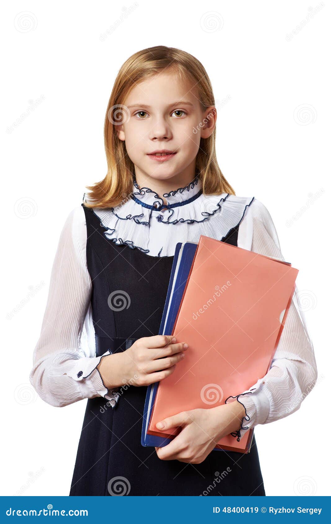 Girl with business folders stock image. Image of girl - 48400419