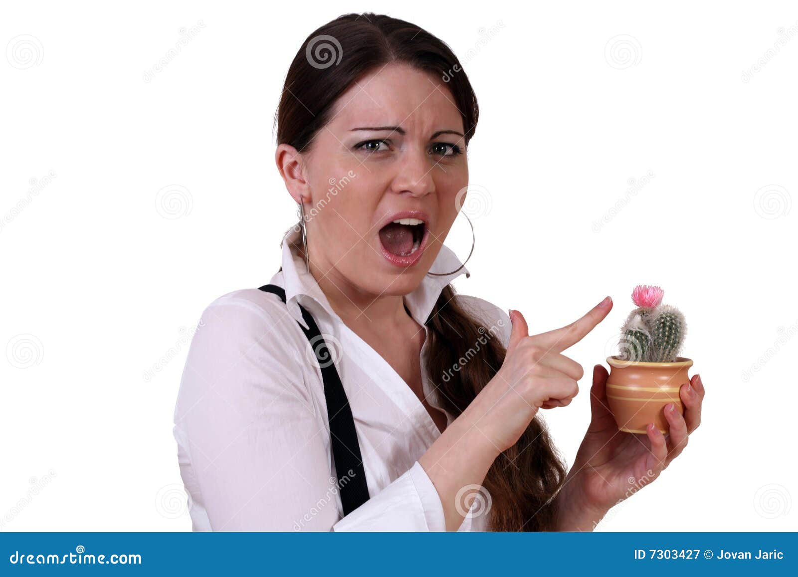 Girl with Cactus stock image. Image of plant, puncture - 7303427