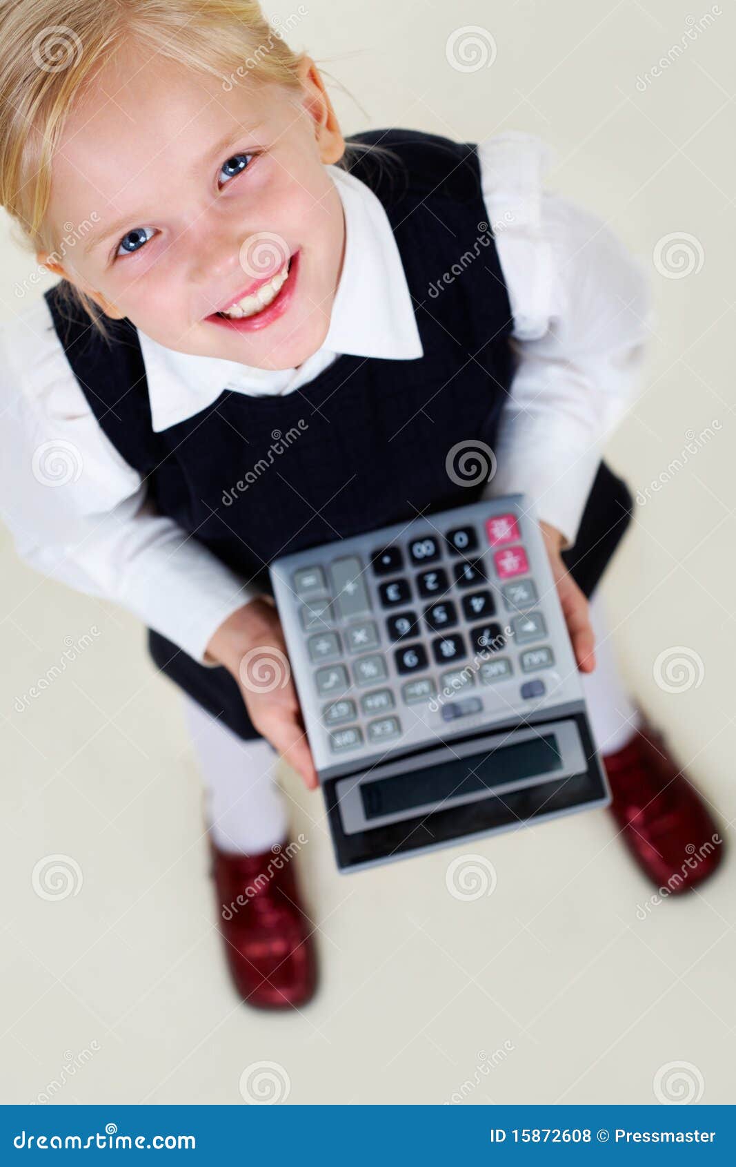 Girl with calculator stock photo. Image of career, idea - 15872608